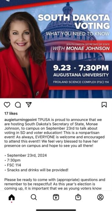 Did SOS Monae Johnson cancel a speaking engagement at Augie hosted by ...